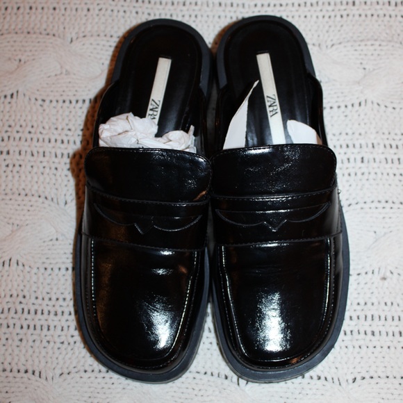 Zara | Shoes | Zara Open Back Low Heel Loafers Size 75 Us | Poshmark